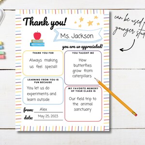 Teacher Appreciation Printable | Thank You Note | Card | Teacher ...