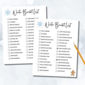 Winter Bucket List Printable: Family Holiday Activities (digital ...