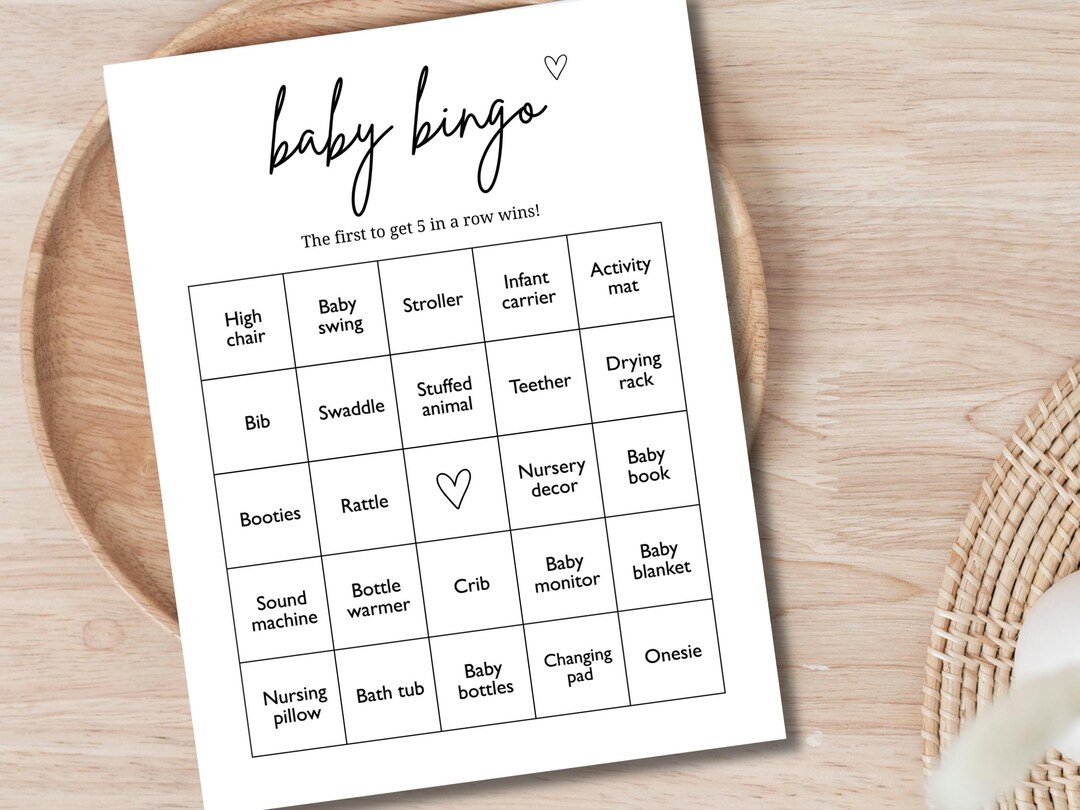 Printable Prefilled Baby Shower Bingo Cards, 60 Baby Bingo Game Sheets ...