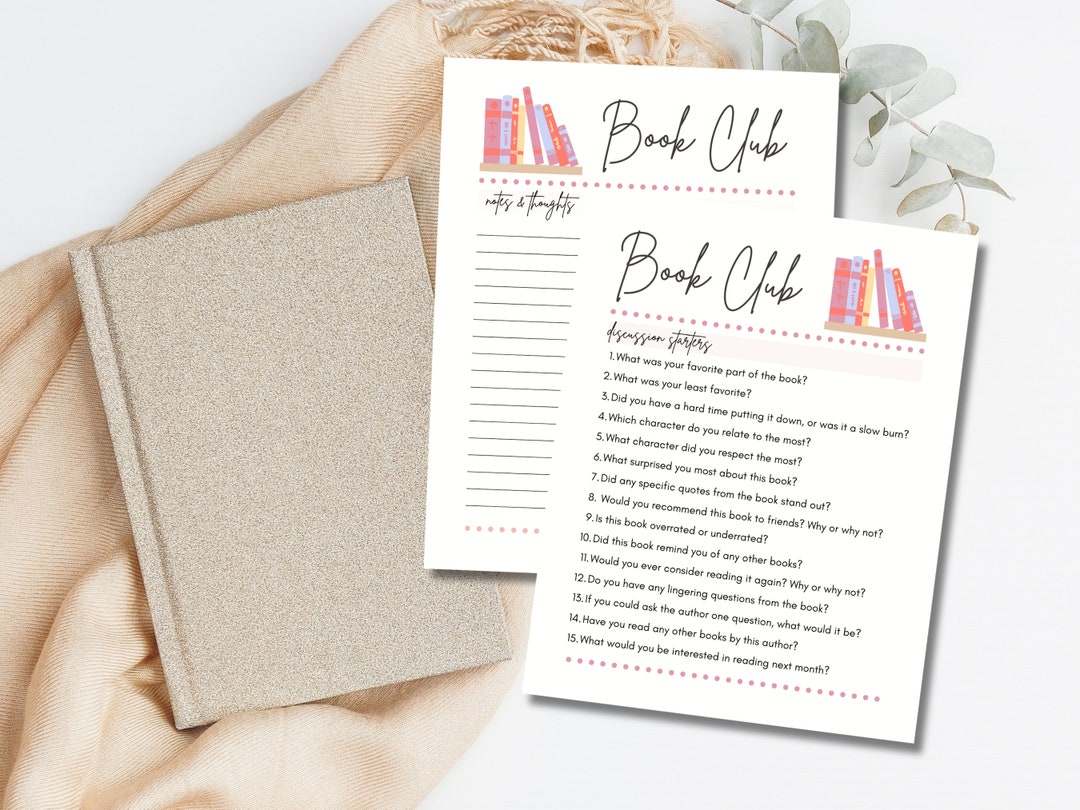 Book Club Discussion Bundle Printable Book Review Questions Journal ...
