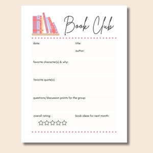 Book Club Discussion Bundle | Printable Book Review Questions | Journal ...
