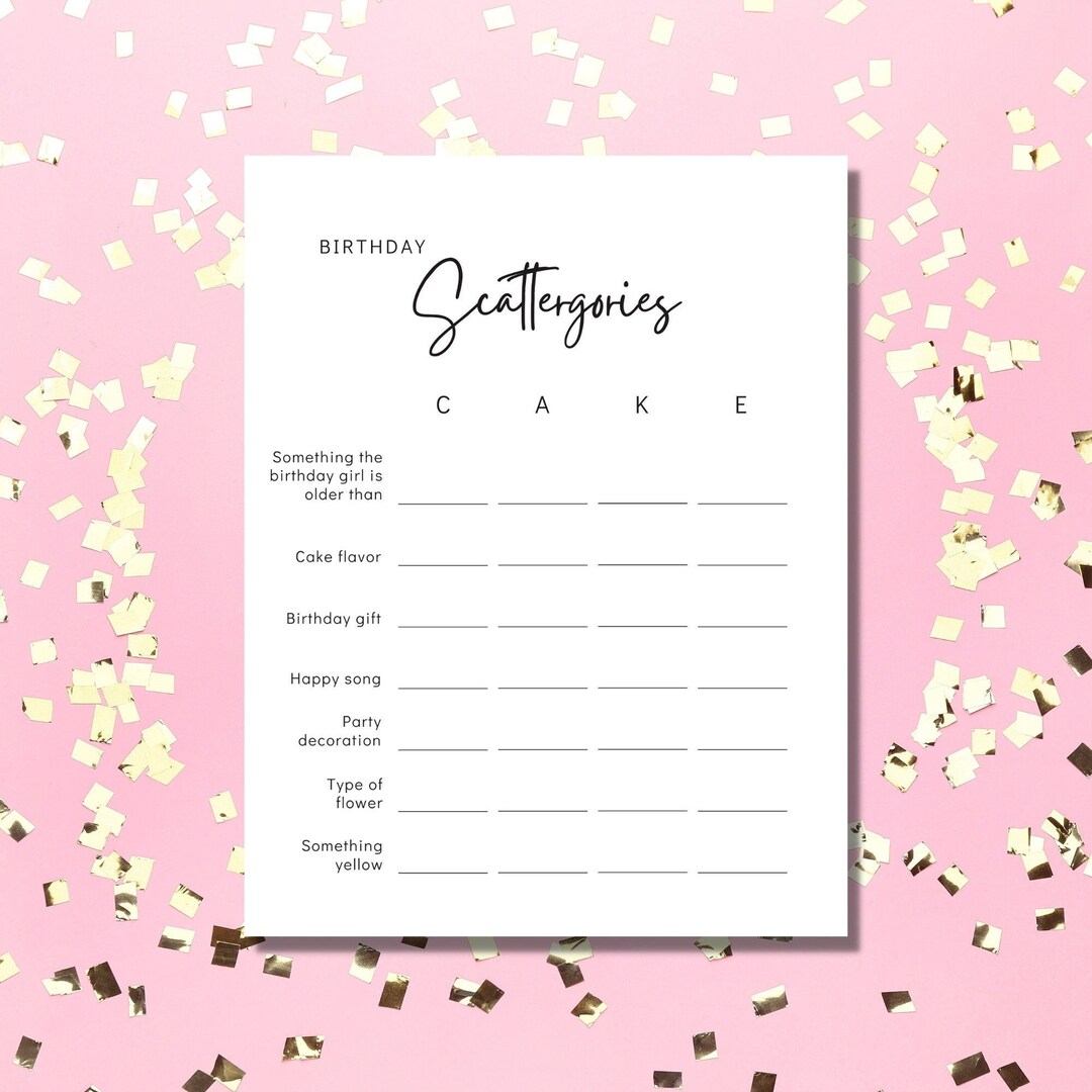 Birthday Games for Her Printable Modern Birthday Party Games Birthday ...