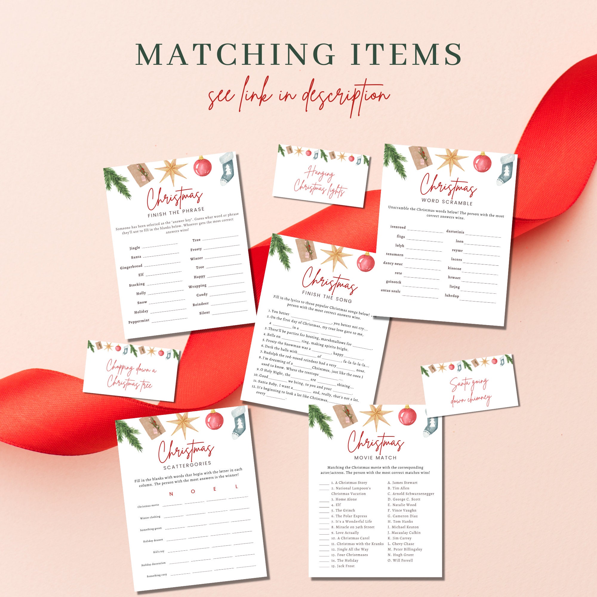 Christmas Scattergories,instant Download Printable Christmas Games ...