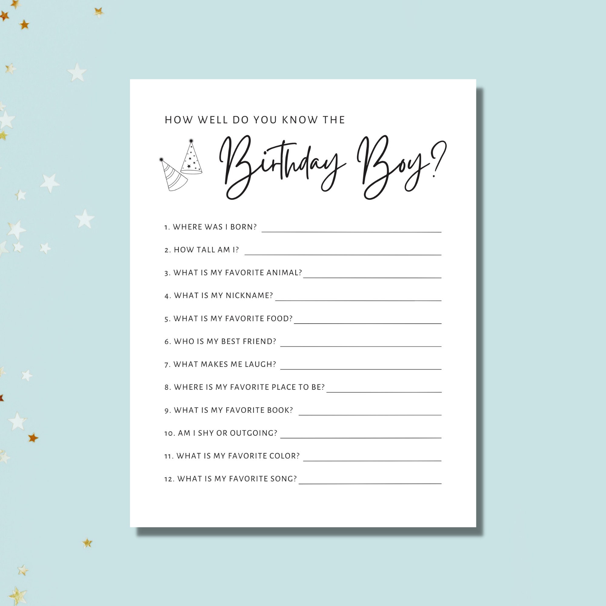 Birthday Boy Games Party for Him Printable Toddler Kids Bundle Decor ...