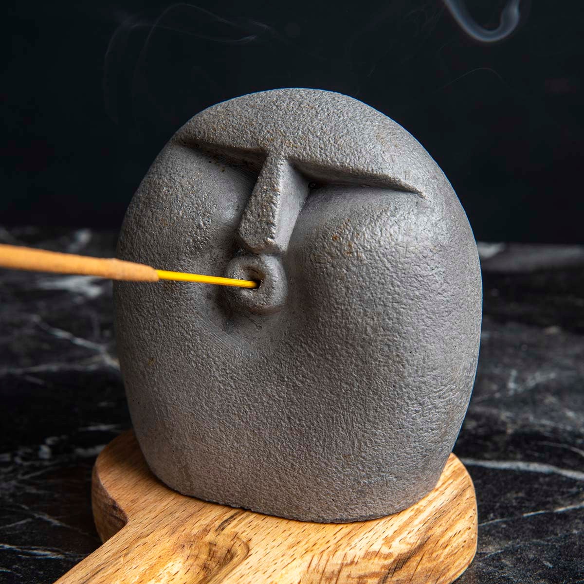 Stone Face Incense Holder With a Box of Satya Organic Incense. - Etsy