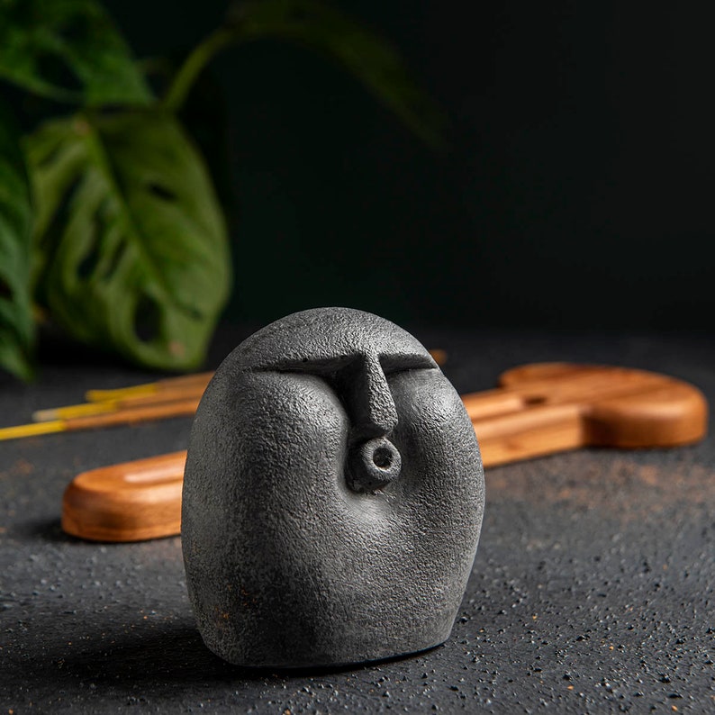 Stone Face Incense Holder With a Box of Satya Organic Incense. - Etsy