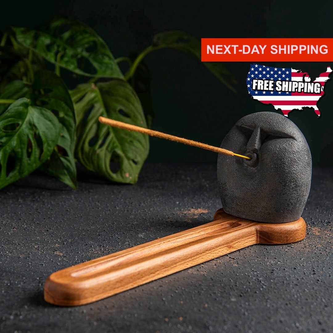 Stone Face Incense Holder With a Box of Satya Organic Incense. Handmade ...