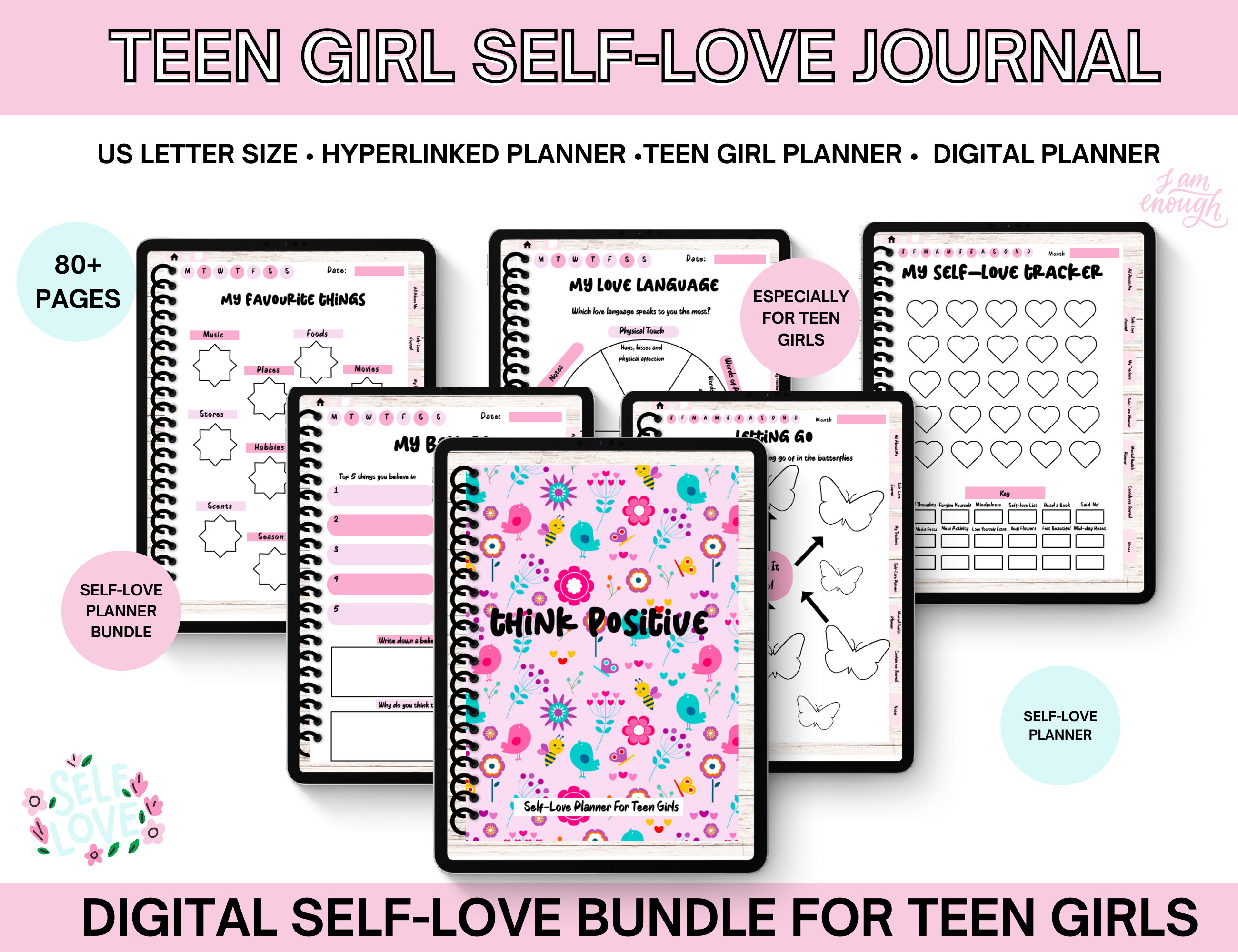 Teen Self-love Journal, Teen Mental Health & Teen Self-care Planner ...