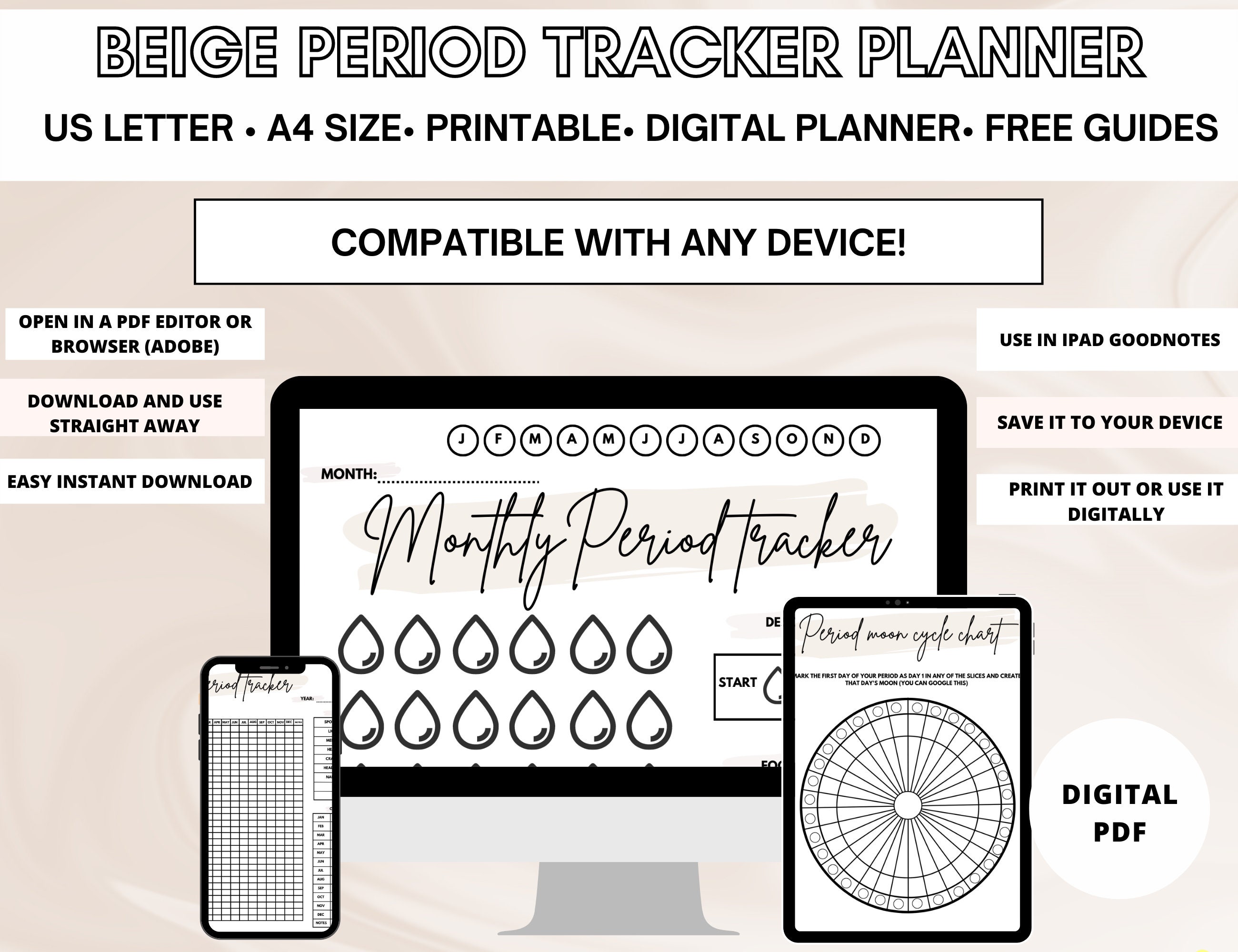 Period Tracker Printable Planner Journal Your Periods With - Etsy