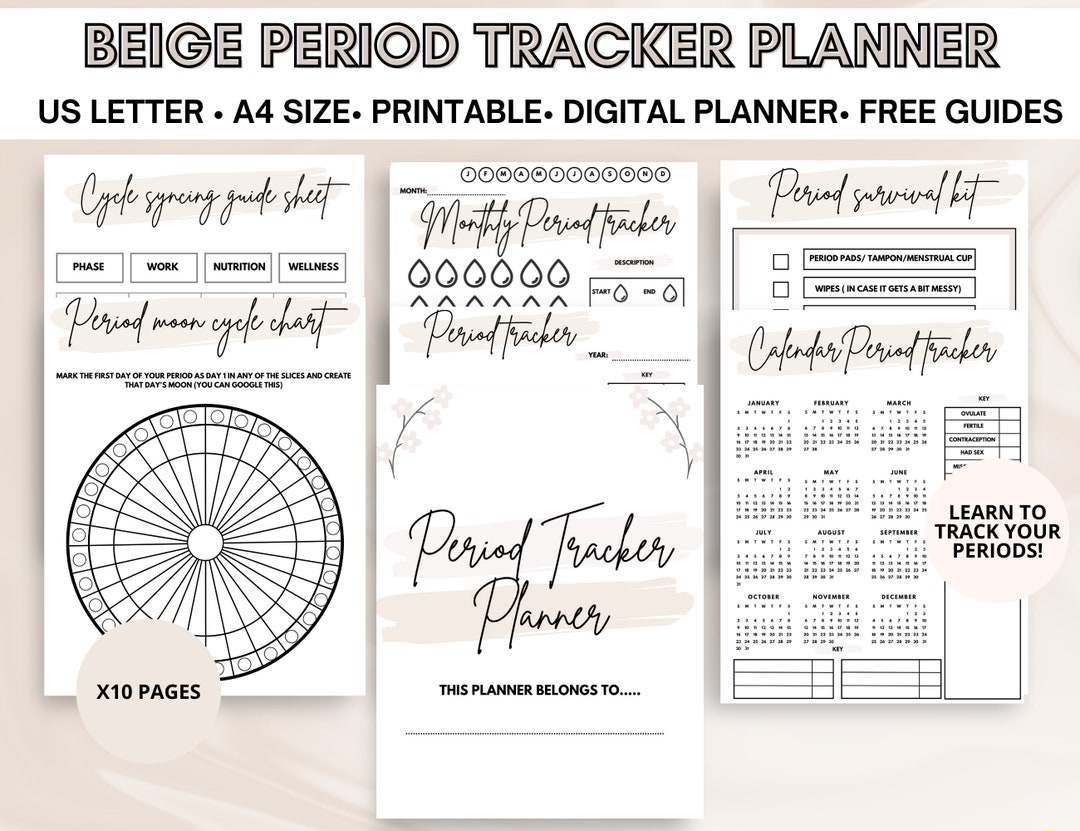 Period Tracker Printable Planner, Journal Your Periods With the ...