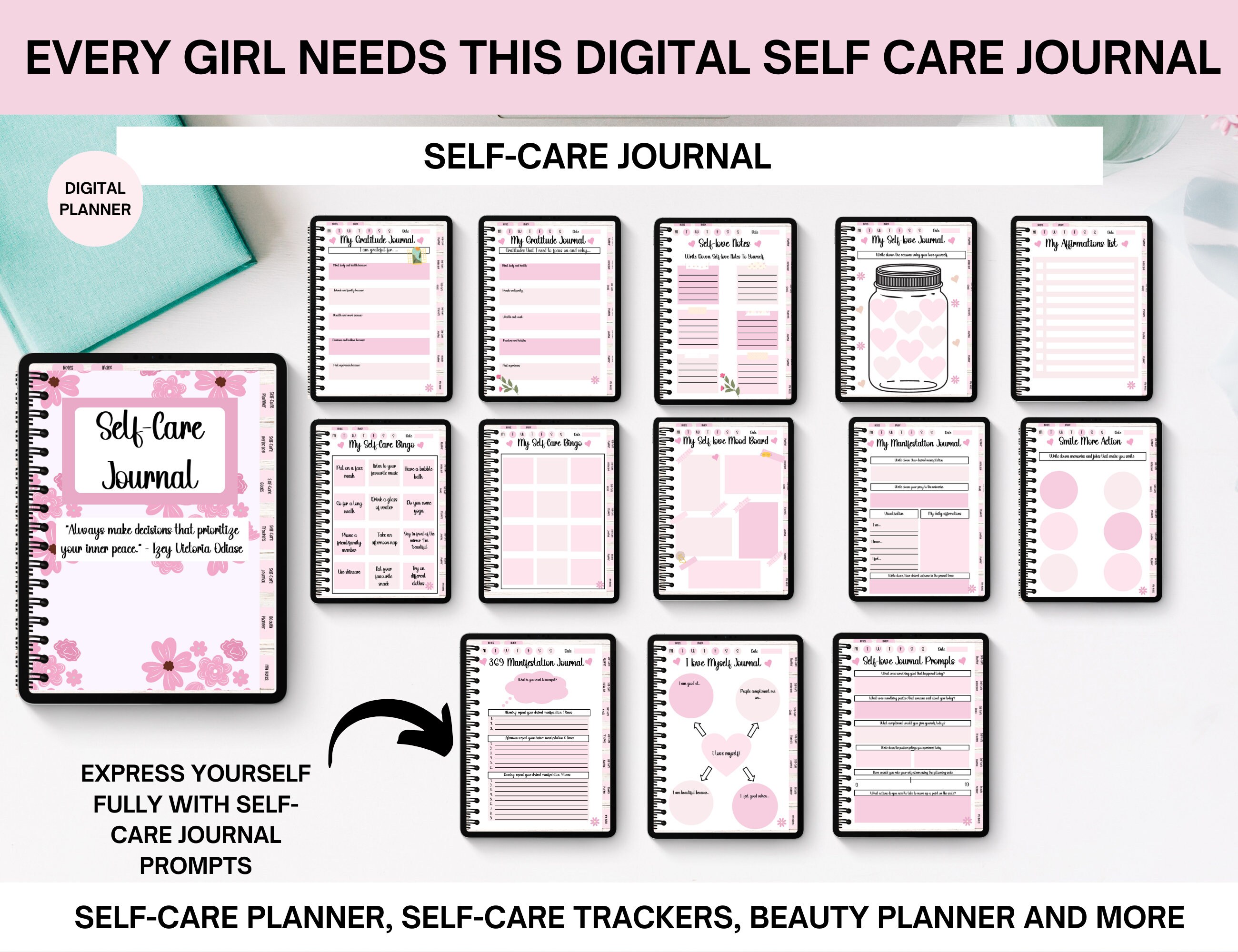 Self Care Journal, Self Care Digital Planner, Self Love Workbook ...