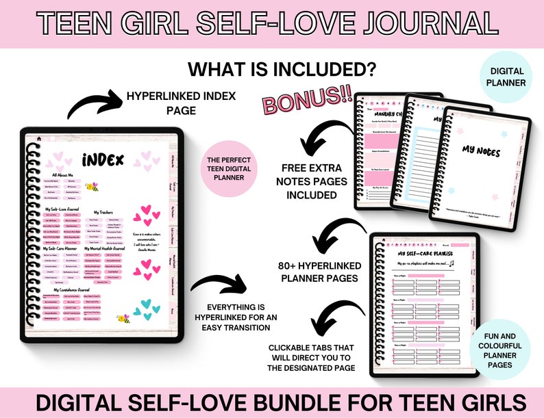 Teen Self-love Journal, Teen Mental Health & Teen Self-care Planner ...