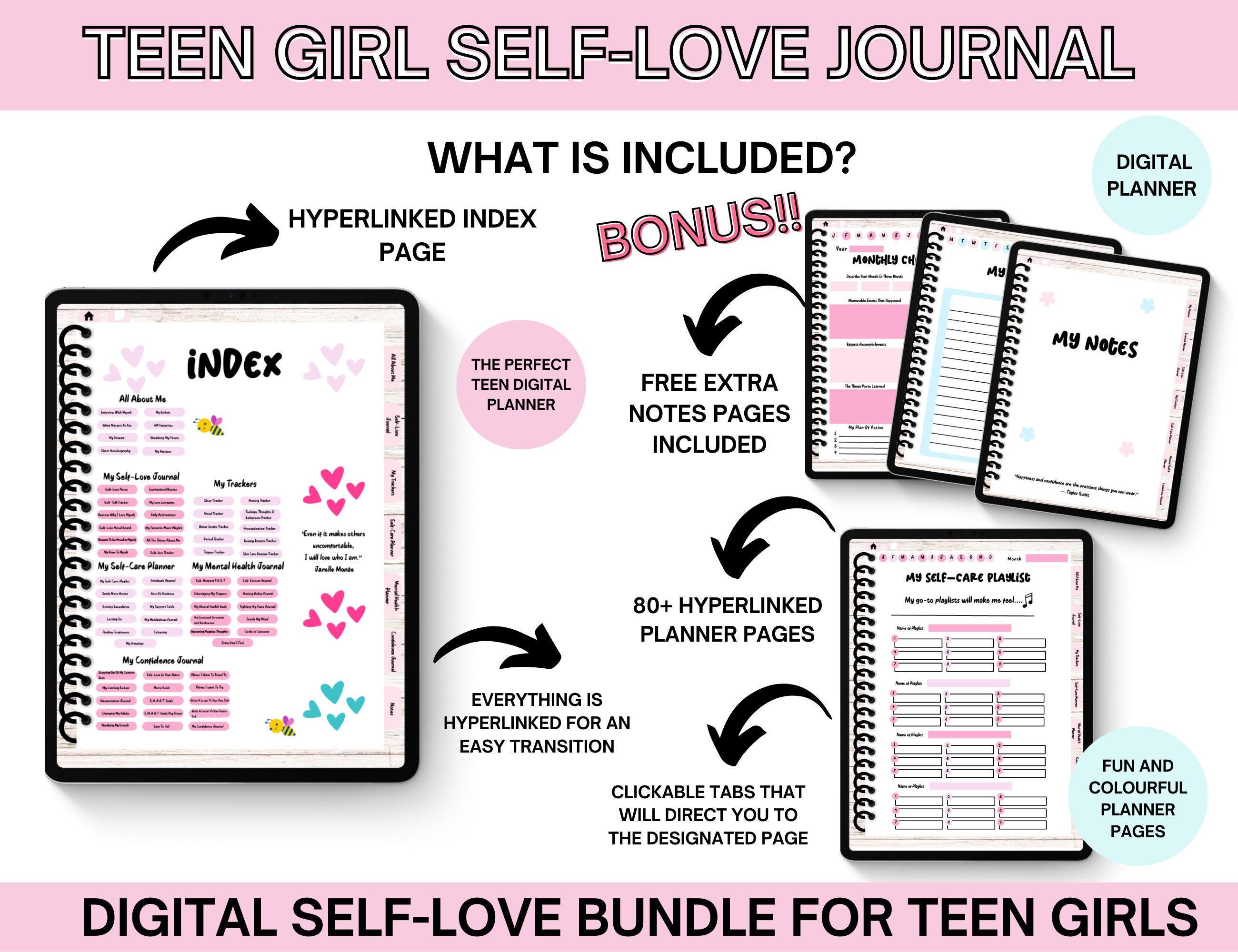 Teen Self-love Journal, Teen Mental Health & Teen Self-care Planner ...