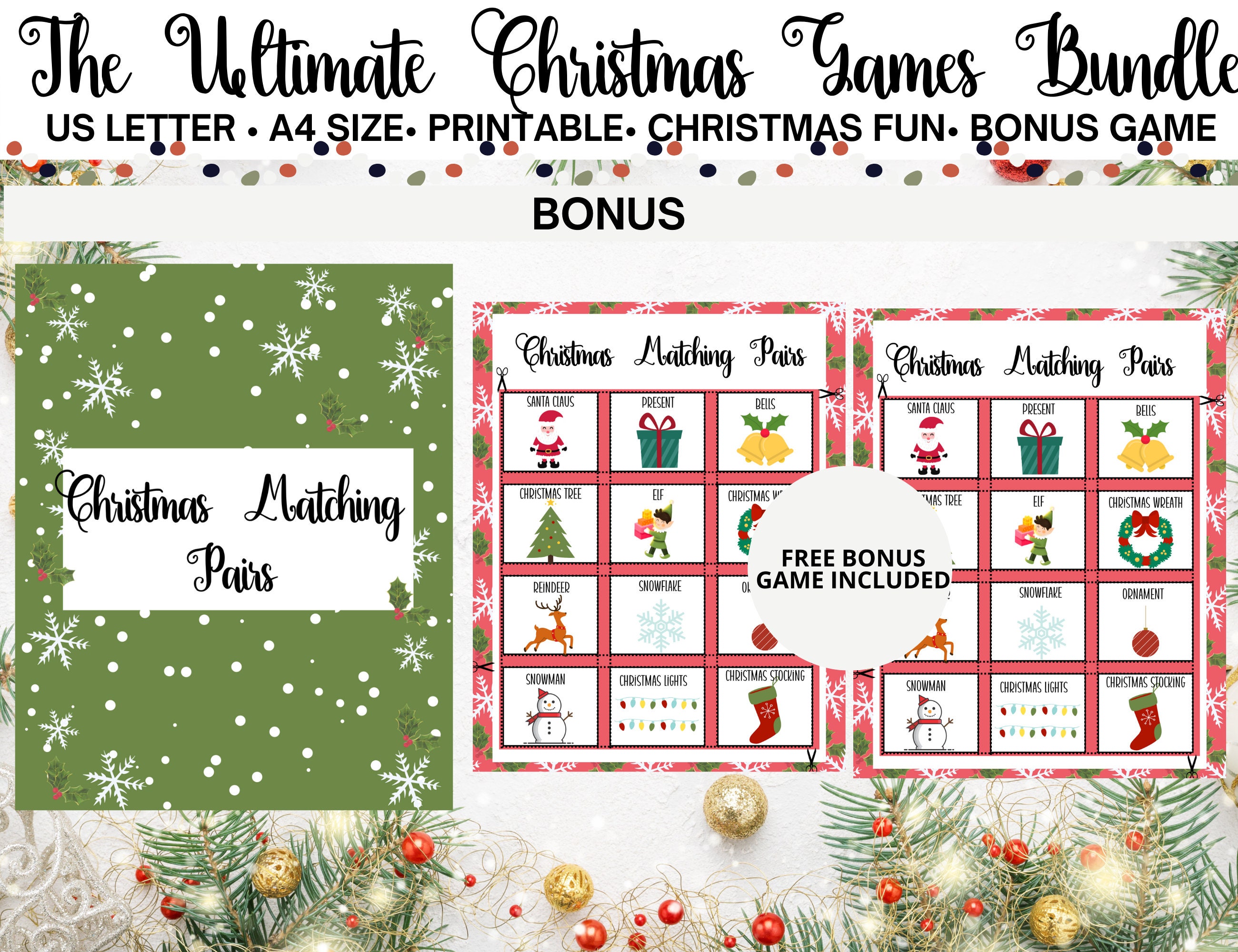 11 Christmas Games Bundle, Christmas Printable Games for Kids and ...