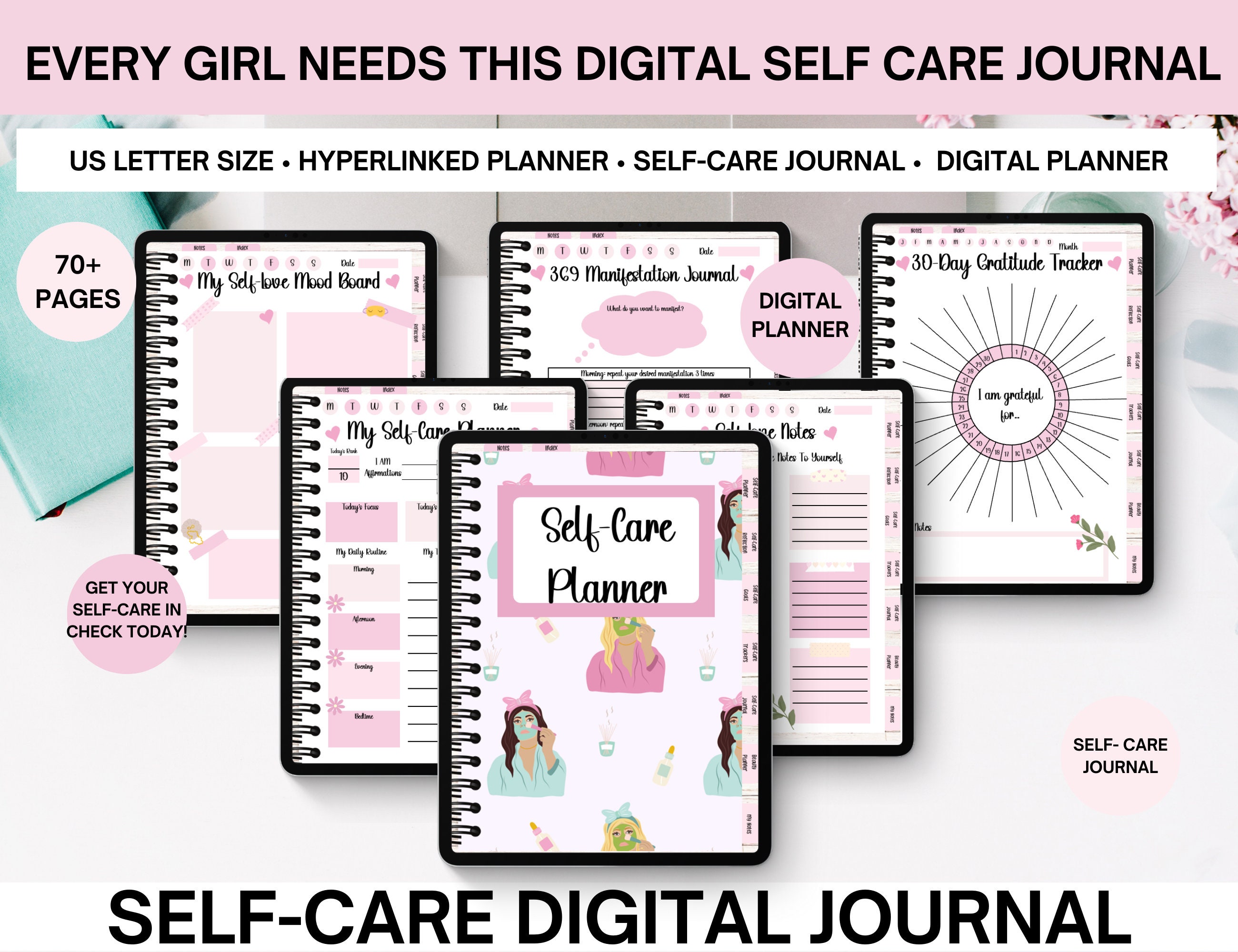 Self Care Journal, Self Care Digital Planner, Self Love Workbook ...