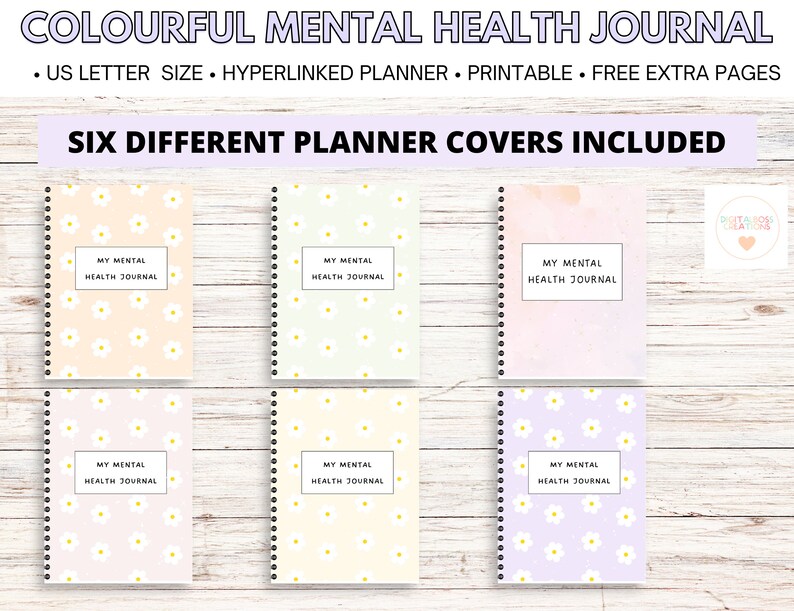 Colourful Digital Mental Health Planner, Digital Mental Health Journal ...