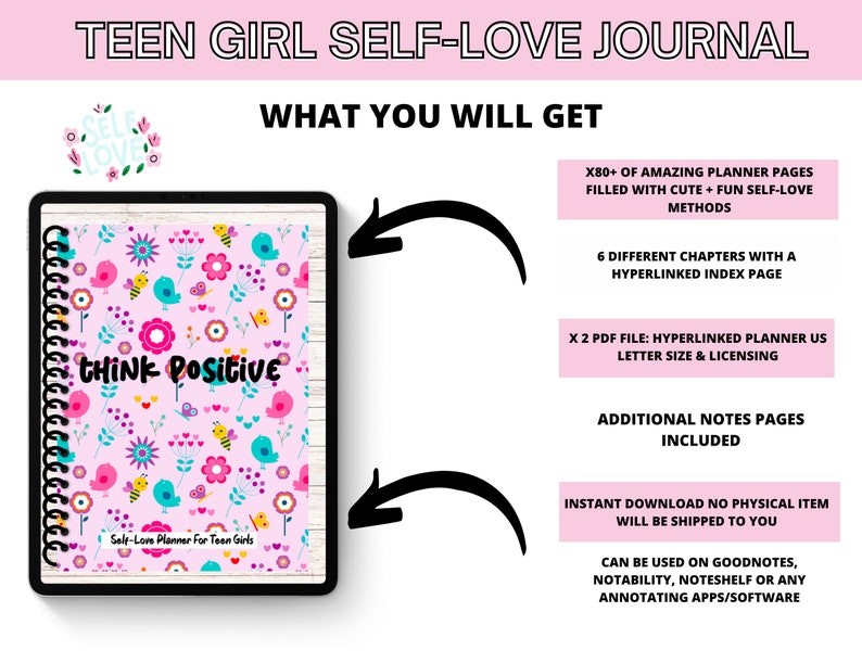 Teen Self-love Journal, Teen Mental Health & Teen Self-care Planner ...