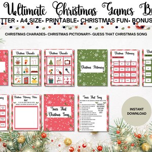 11 Christmas Games Bundle, Christmas Printable Games for Kids and ...