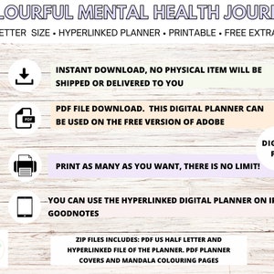 Colourful Digital Mental Health Planner, Digital Mental Health Journal ...