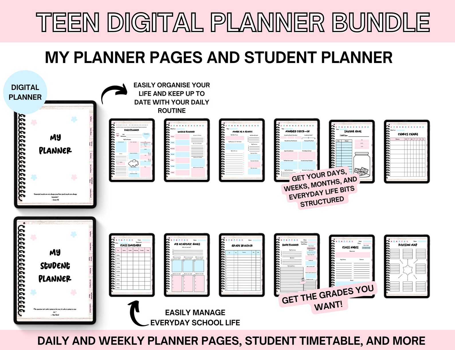 Teen Digital Planner, Teen Mental Health, Teen Self-care & Teen Self ...