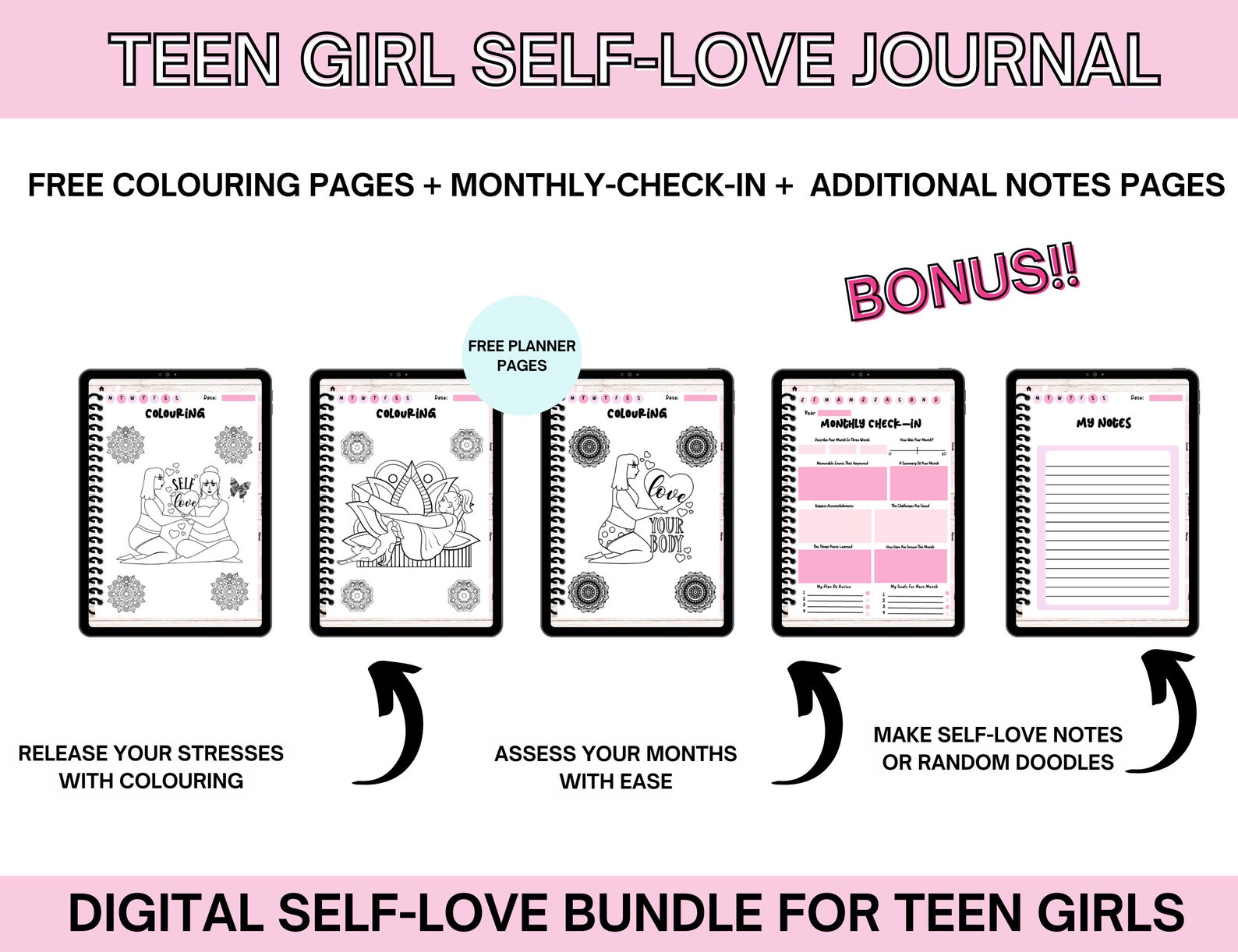 Teen Self-love Journal, Teen Mental Health & Teen Self-care Planner ...