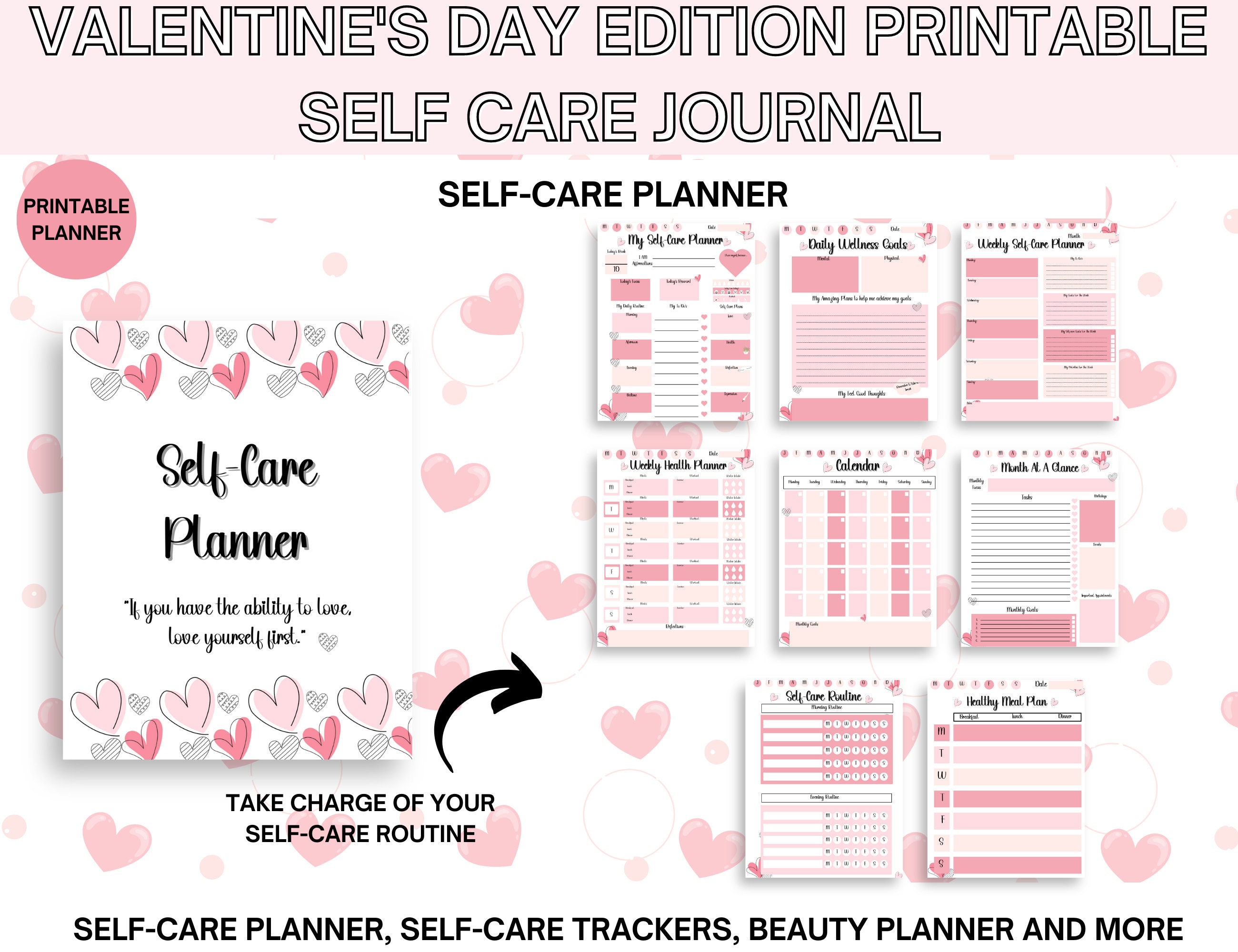Self Care Planner Printable: Valentine's Day Self Love Journal ...
