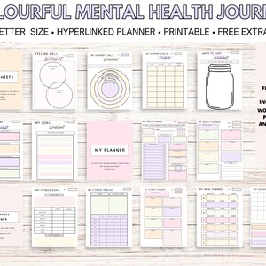 Colourful Digital Mental Health Planner, Digital Mental Health Journal ...