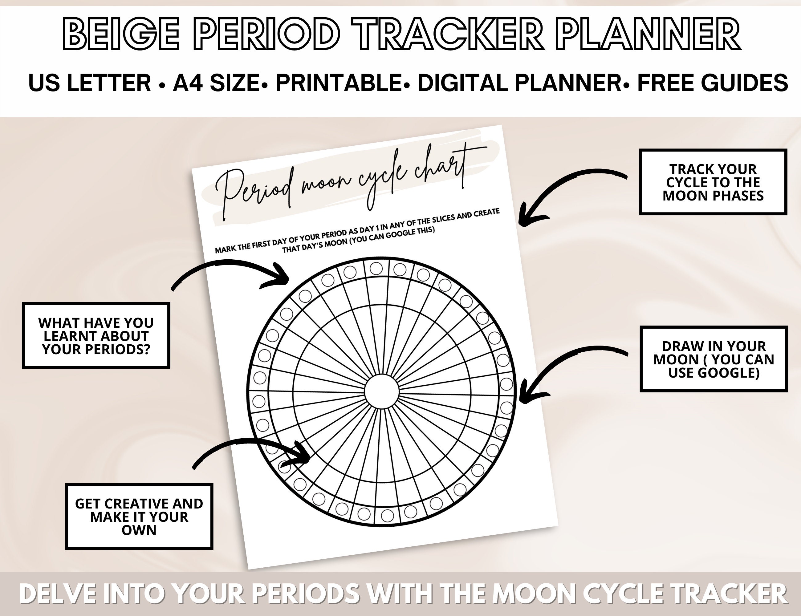 Period Tracker Printable Planner Journal Your Periods With - Etsy