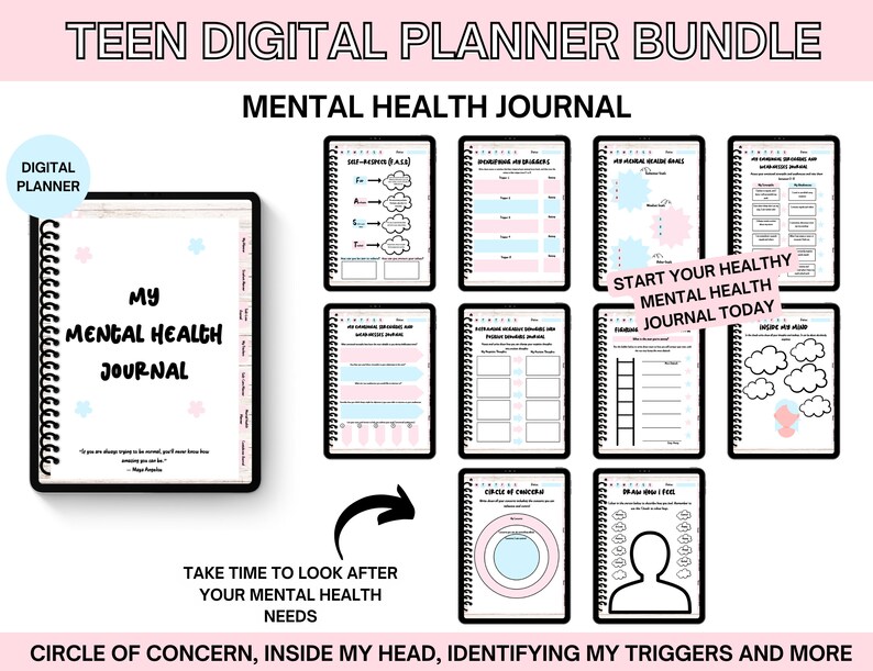 Teen Digital Planner, Teen Mental Health, Teen Self-care & Teen Self ...