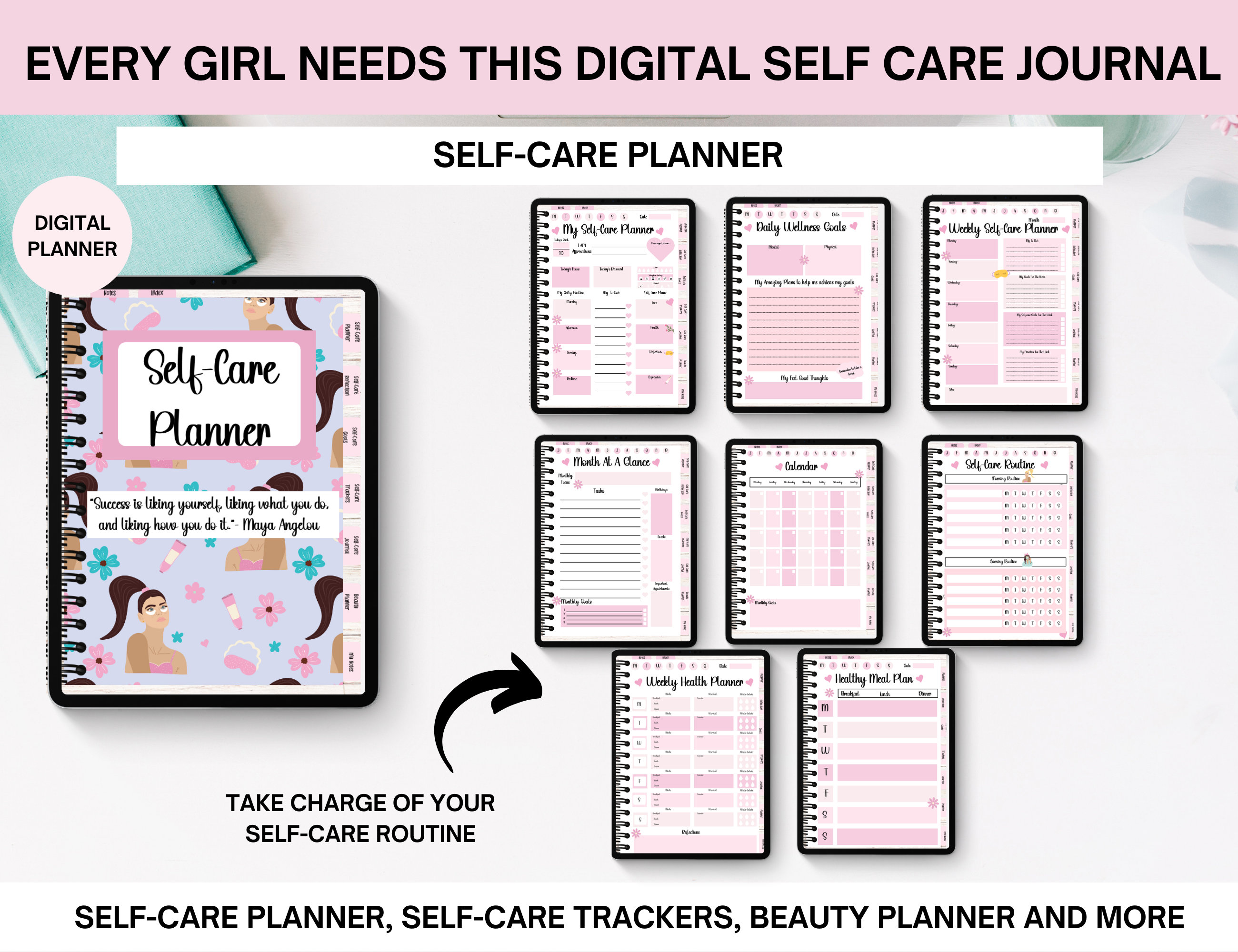 Self Care Journal, Self Care Digital Planner, Self Love Workbook ...