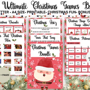 11 Christmas Games Bundle, Christmas Printable Games for Kids and ...