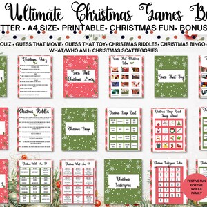 11 Christmas Games Bundle, Christmas Printable Games for Kids and ...