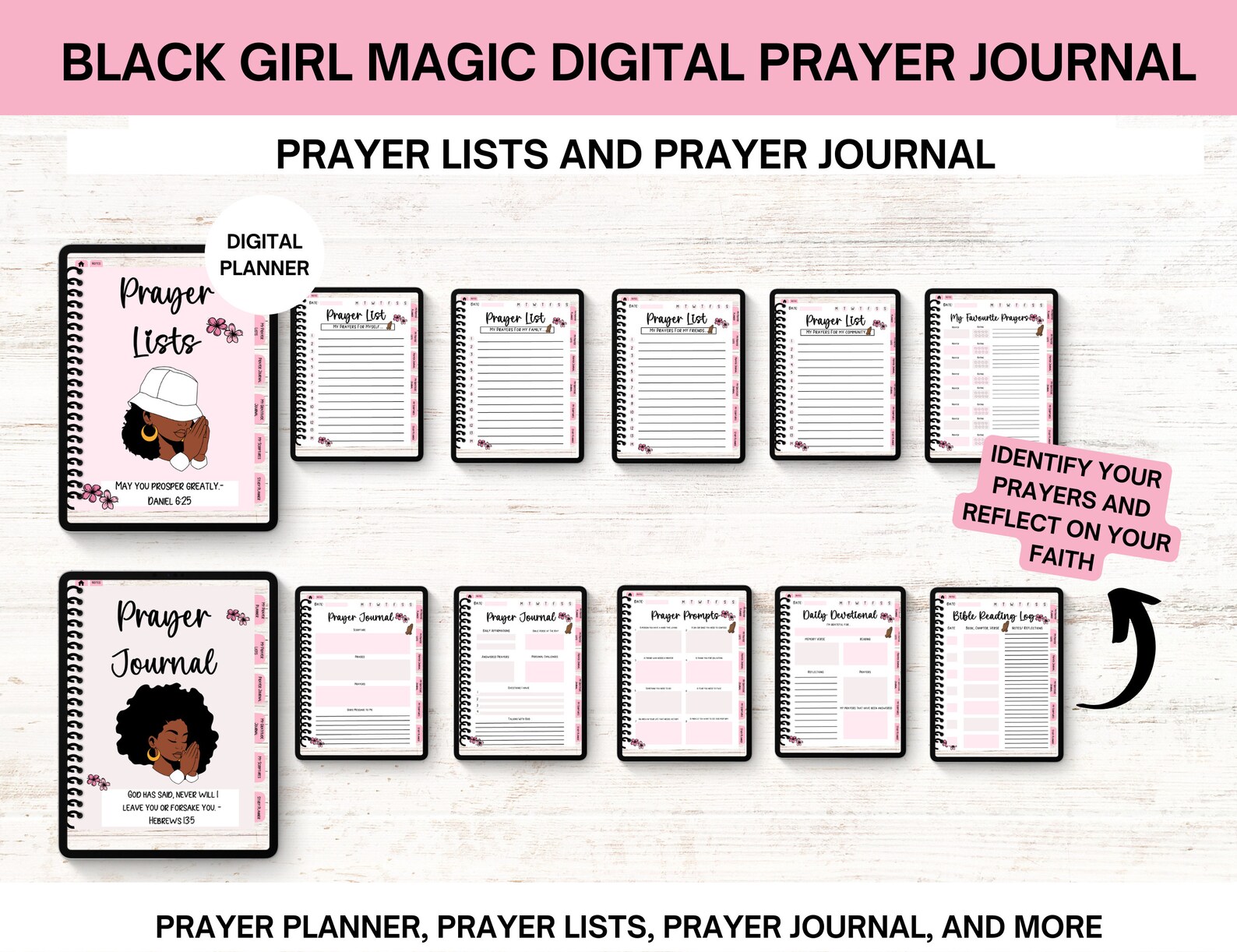 Digital Prayer Journal + Bible Study Guide, Faith Planner With Daily ...