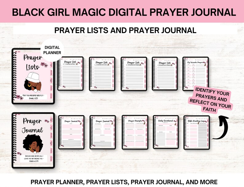Digital Prayer Journal + Bible Study Guide, Faith Planner With Daily ...