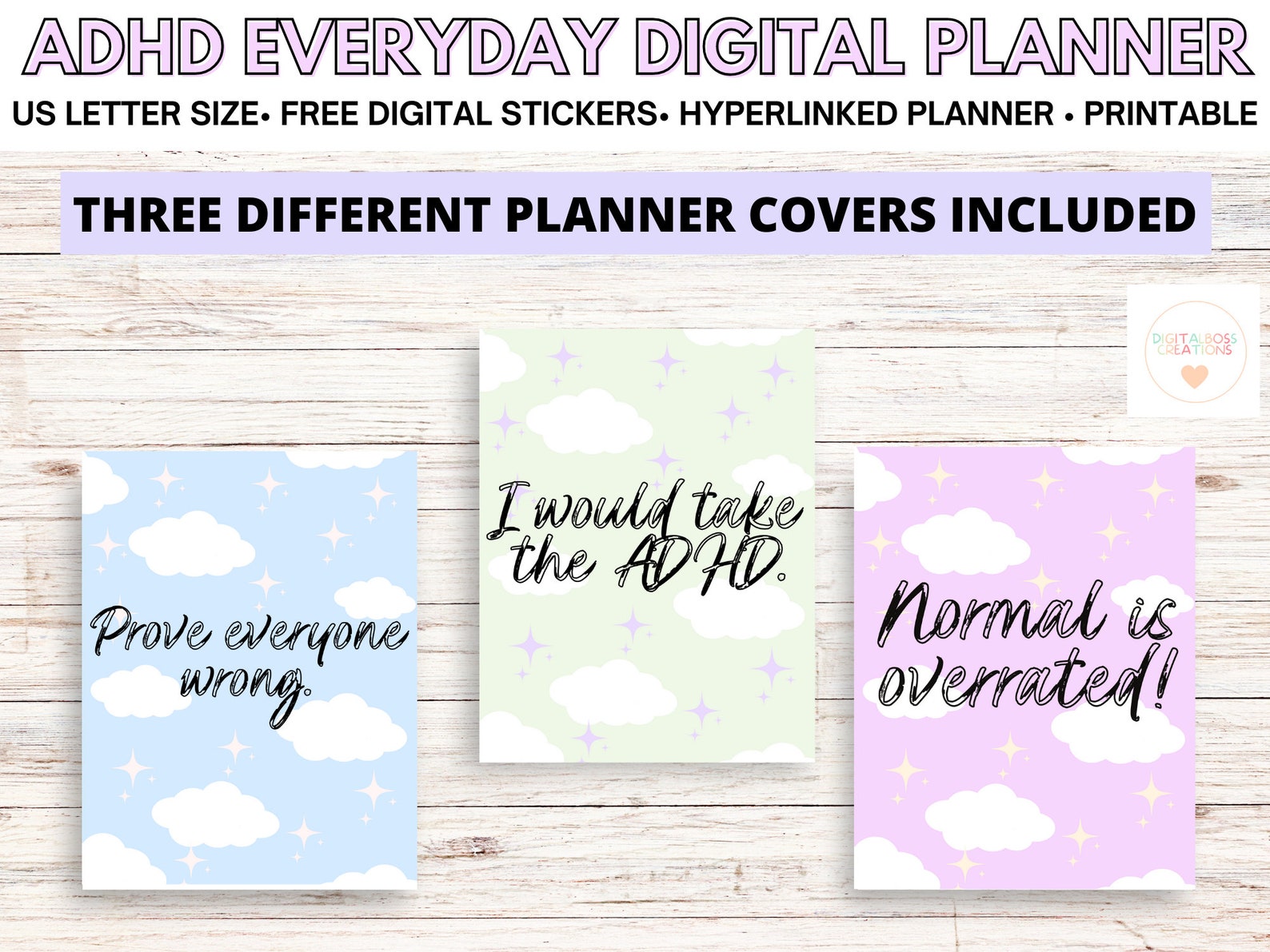 Pastel ADHD Digital Planner ADHD Planner for Goodnotes | Etsy