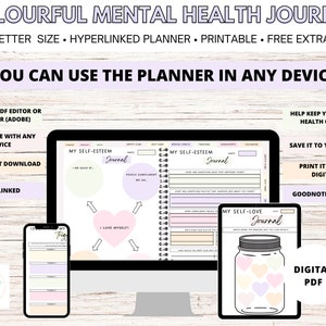 Colourful Digital Mental Health Planner, Digital Mental Health Journal ...