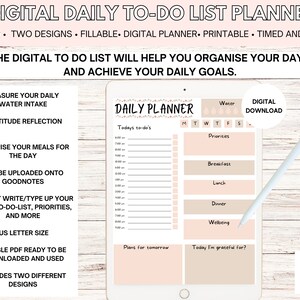 Pink Digital to Do List and Productivity Planner, Digital to Do List ...