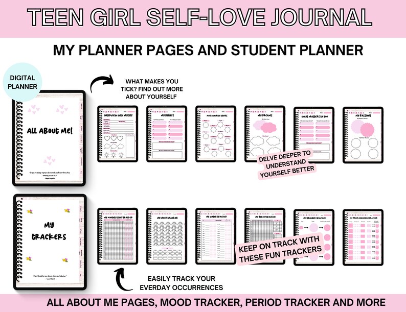 Teen Self-love Journal, Teen Mental Health & Teen Self-care Planner ...