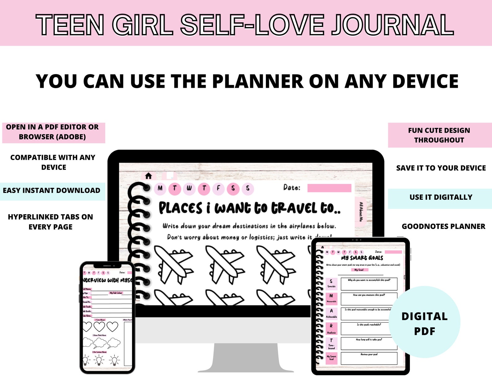 Teen Self-love Journal, Teen Mental Health & Teen Self-care Planner ...