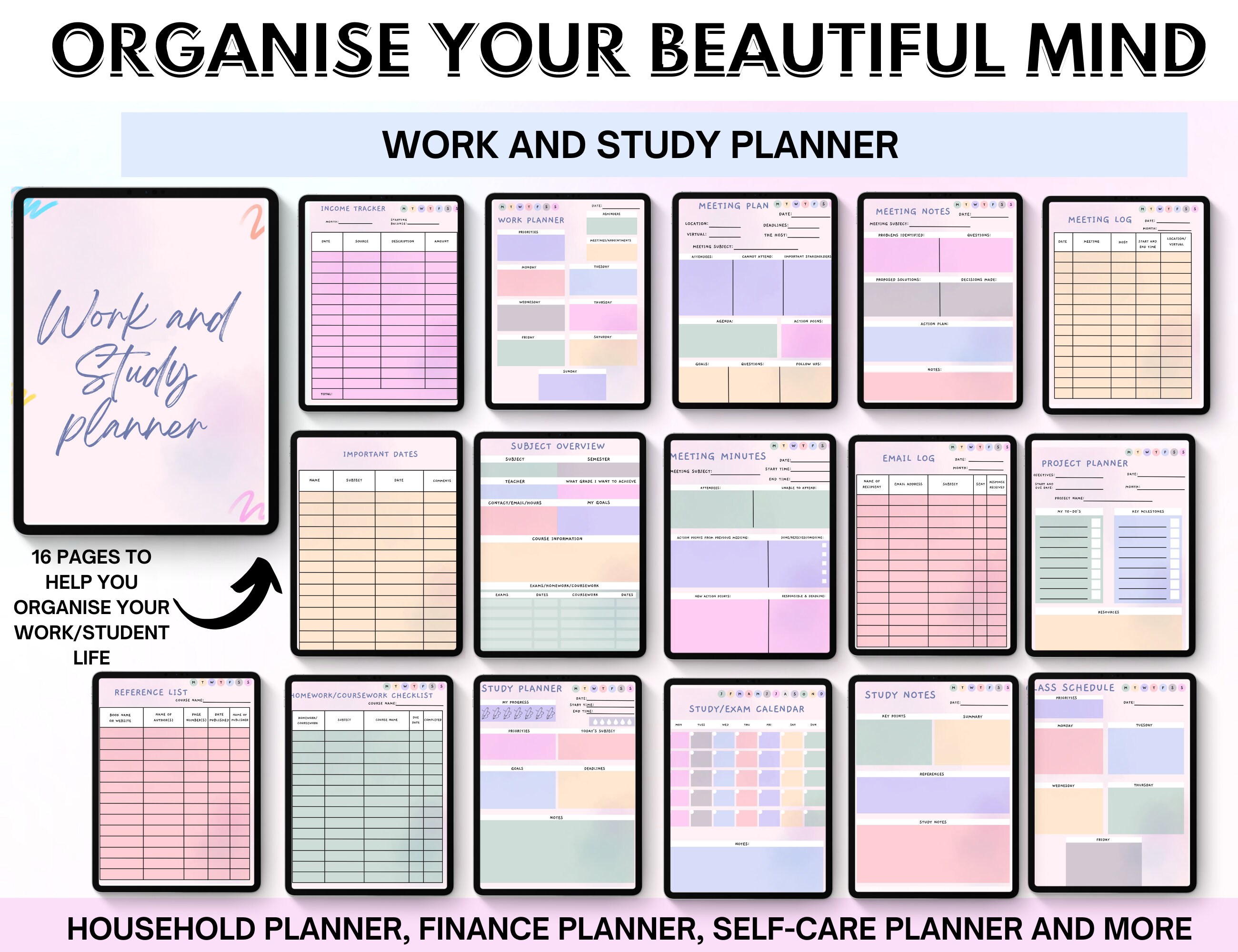 Organise Your Beautiful Mind ADHD Digital Planner for Goodnotes iPad ...