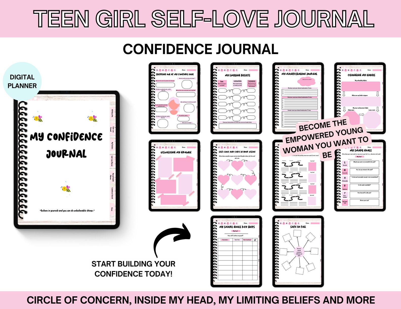 Teen Self-love Journal, Teen Mental Health & Teen Self-care Planner ...