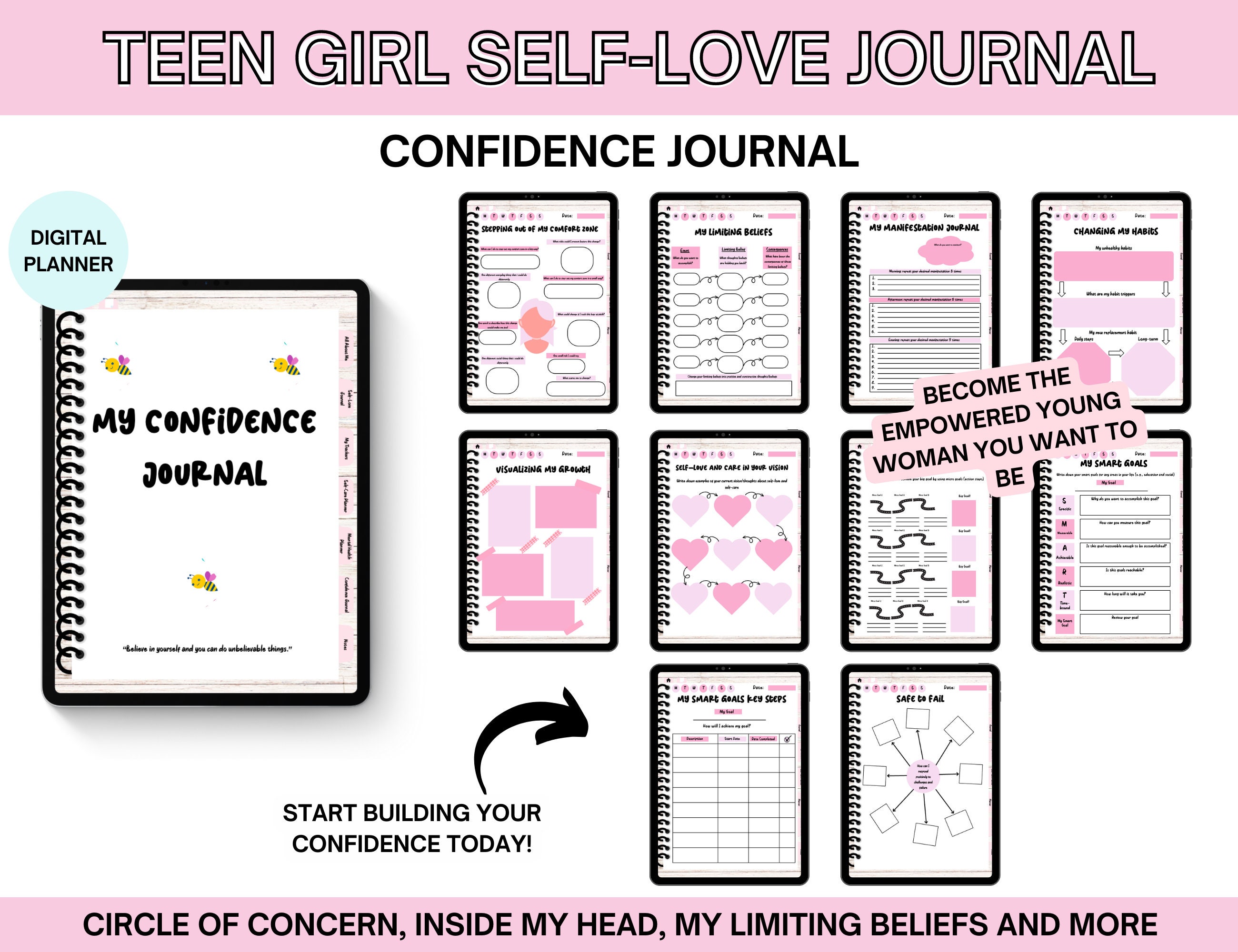 Teen Self-love Journal, Teen Mental Health & Teen Self-care Planner, Teen Therapy Workbook ...