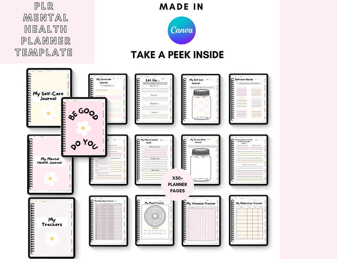 PLR Canva Digital Planner Bundle Templates, PLR Planner Templates ...