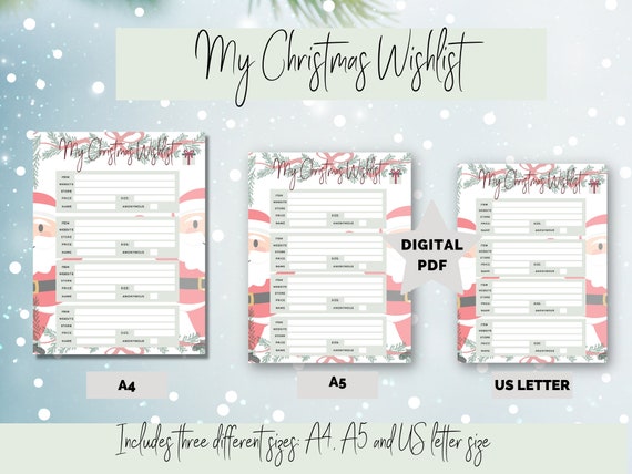 Lista De Navidad Imprimible Plantilla De Navidad Para Cartas Y Lista