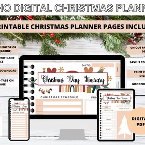 Boho Christmas Digital Planner 2022, Plan and Organize Your Holidays ...