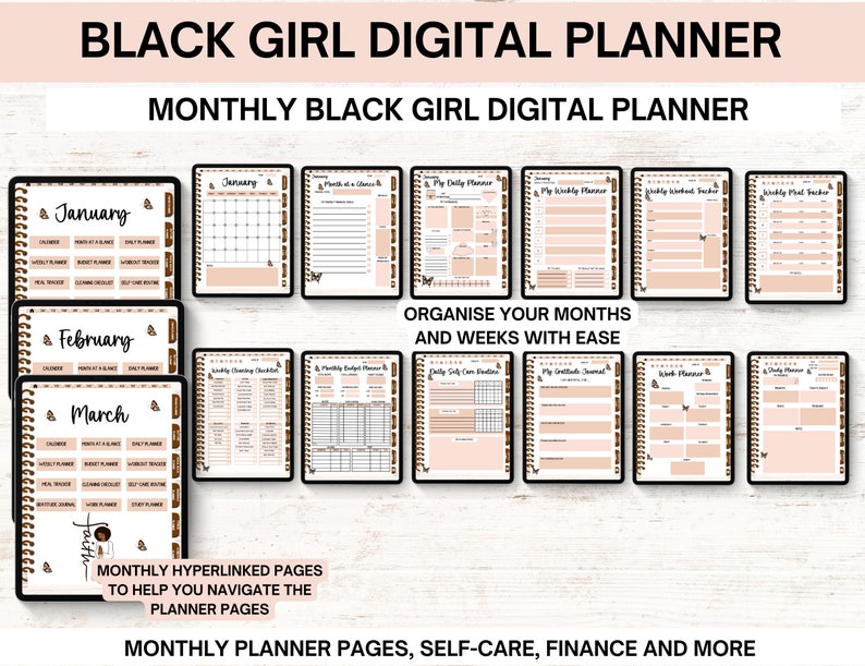 Black Girl Digital Planner Bundle, Black Girl Magic Digital Planner ...