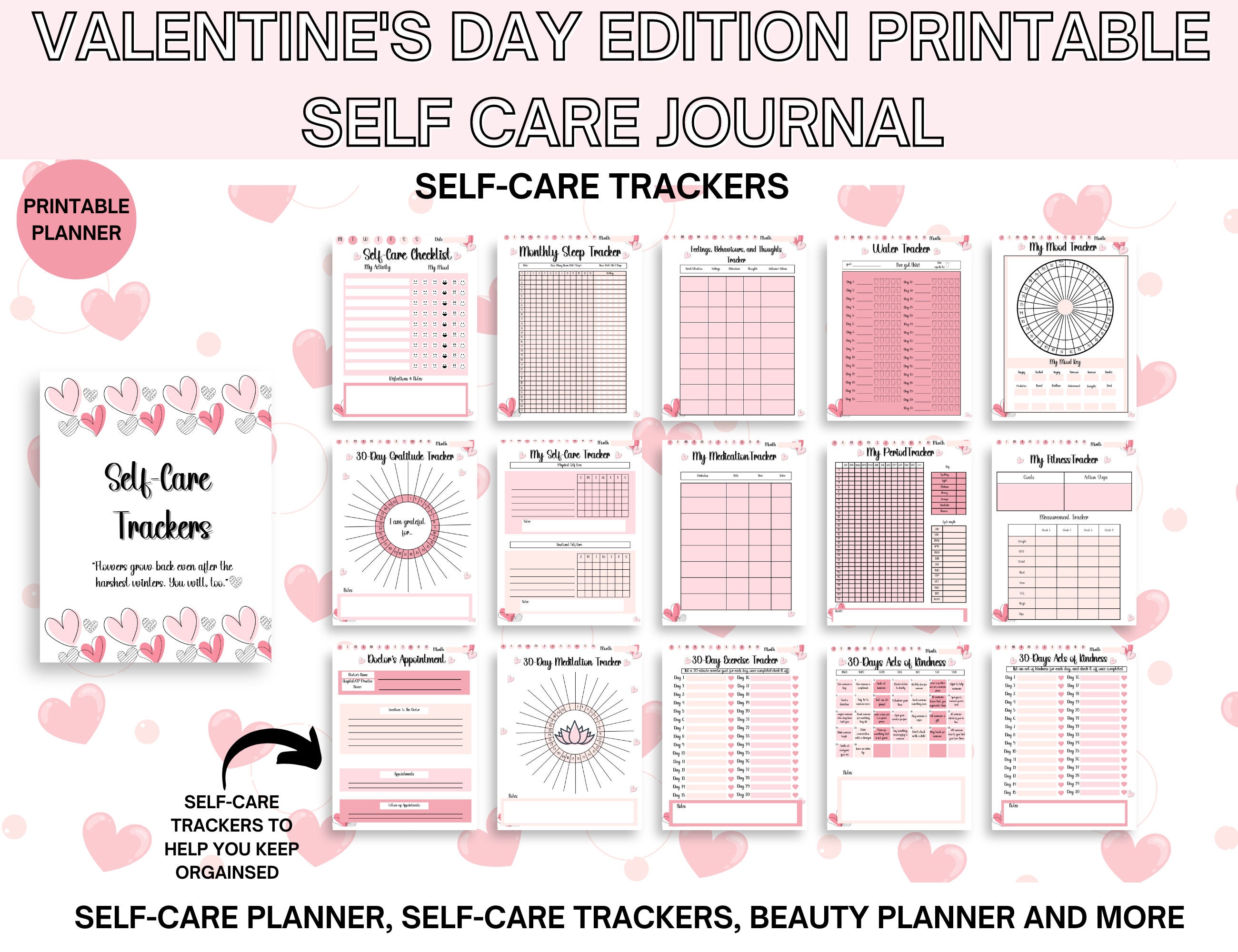 Self Care Planner Printable: Valentine's Day Self Love Journal ...