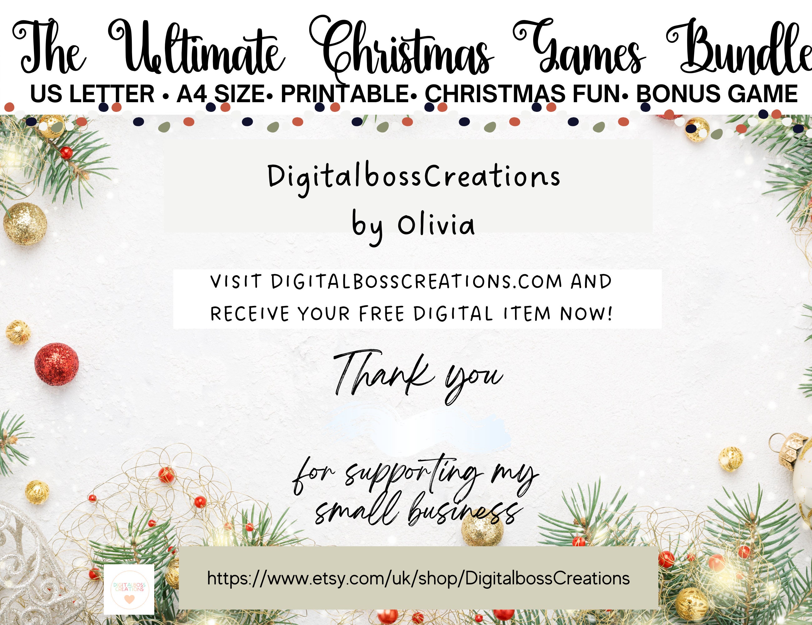 11 Christmas Games Bundle, Christmas Printable Games for Kids and ...