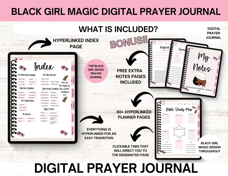 Digital Prayer Journal + Bible Study Guide, Faith Planner With Daily ...