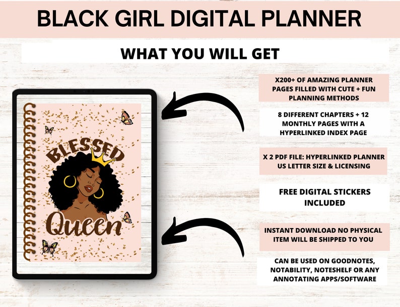Black Girl Digital Planner Bundle Black Girl Magic Digital - Etsy